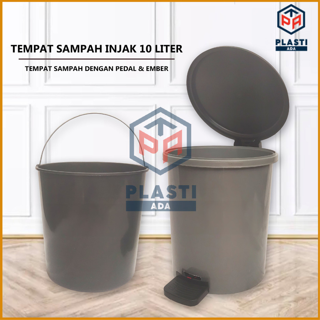 Jual TEMPAT SAMPAH INJAK 10 LITER - Tempat Sampah 10L Dengan Pedal & Ember | Shopee Indonesia