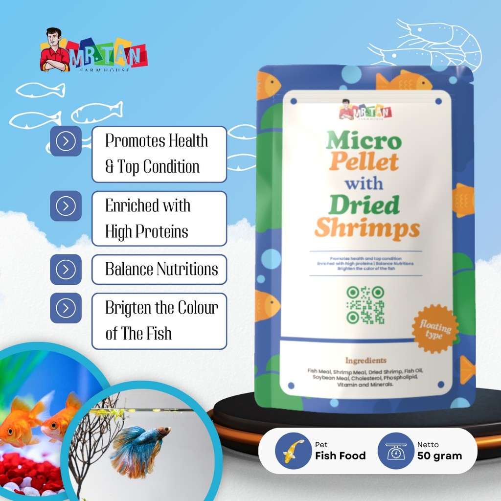Jual MRTAN Makanan Ikan Kura Air Micro Pellet With Shrimp 50gr | Shopee ...