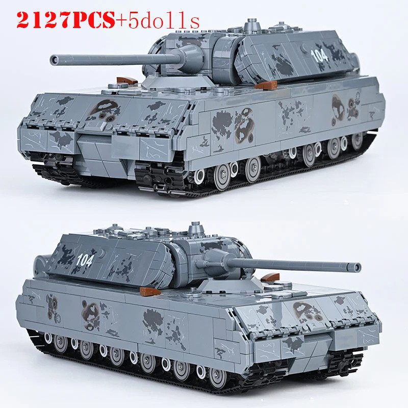 Jual Military German Panzer Mouse Heavy Tank Building Blocks WW2 Army ...