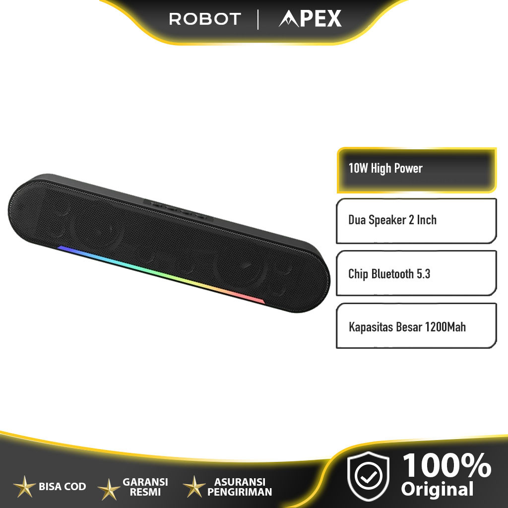 Jual ROBOT Bluetooth Speaker RB290 Speaker Komputer RGB Dua Speaker 10W ...