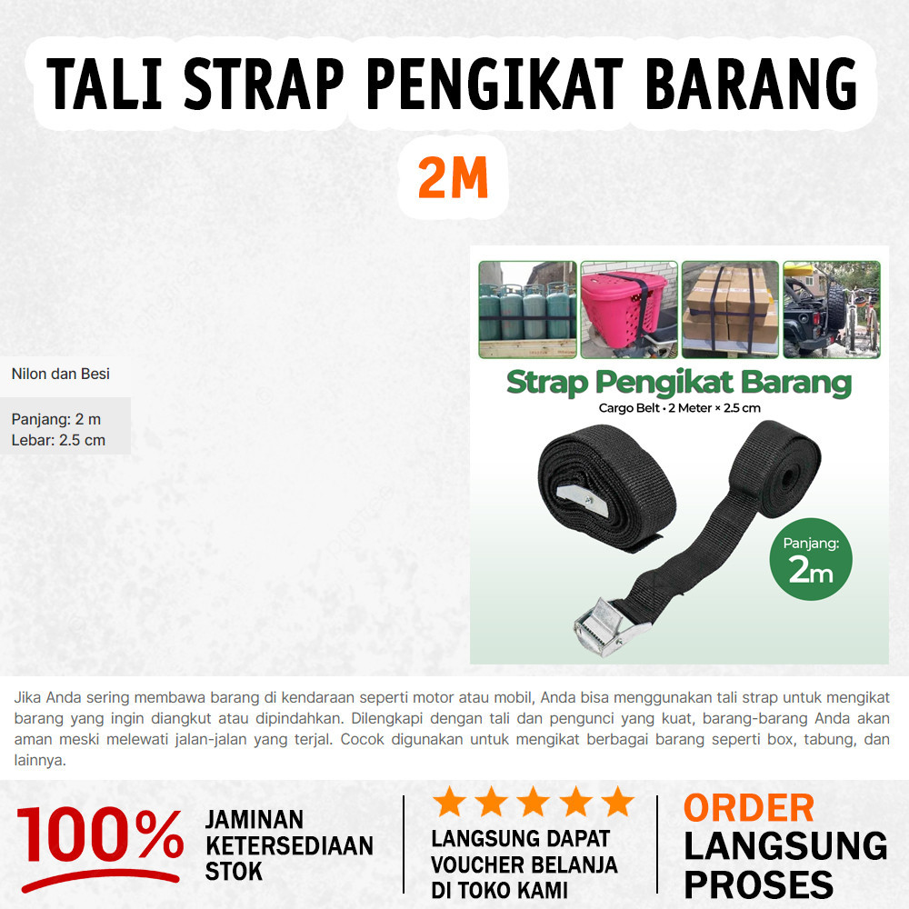 Jual Tali Strap Pengikat Barang Bahan Nilon Tebal Tahan Berat Hingga ...