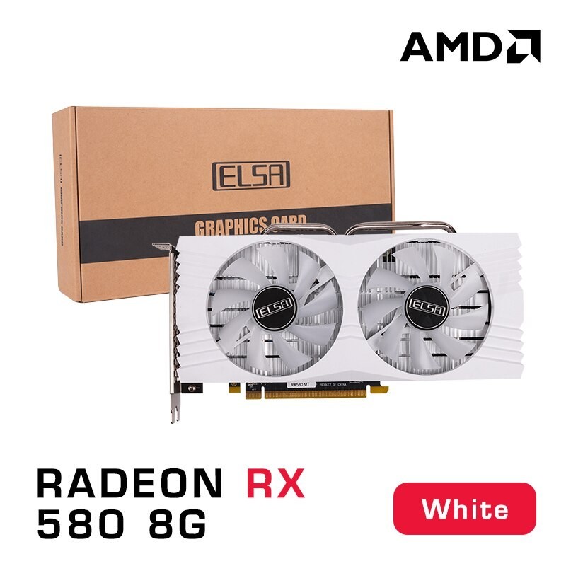 Jual ELSA White Radeon RX 580 8GB GDDR5 256bit GPU Desk Computer Gaming ...