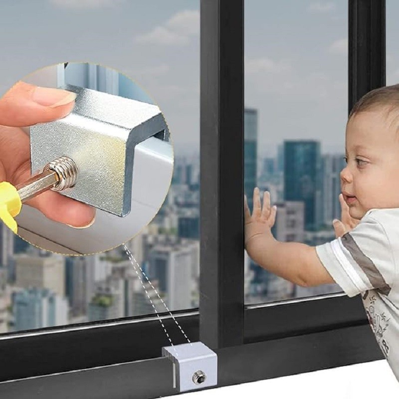 Jual Sliding Window Door Lock Security Slider Windows Stopper for Baby ...