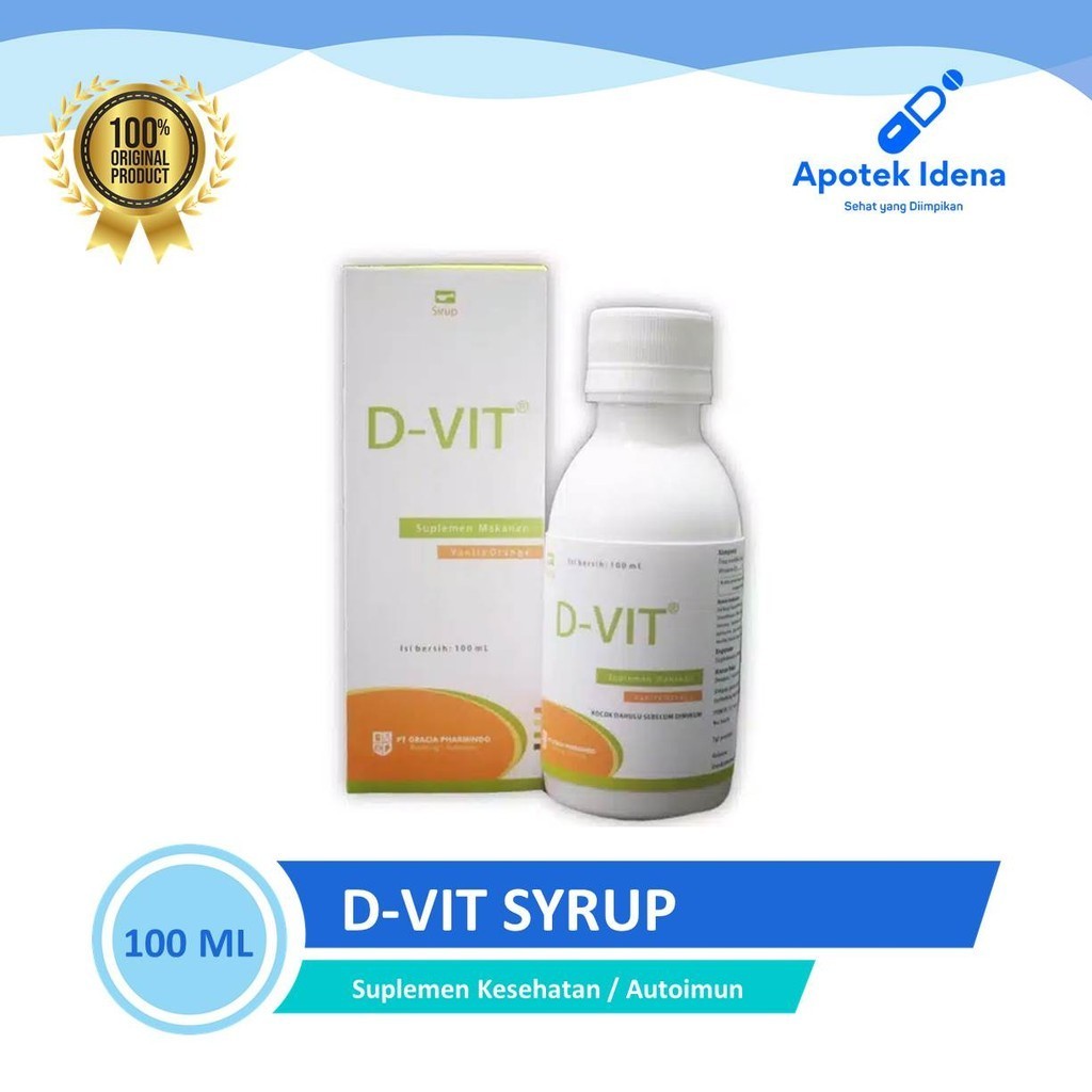 Jual D VIT SIRUP 100 ML Suplemen Vitamin D3 Anak -Vitamin daya tahan ...