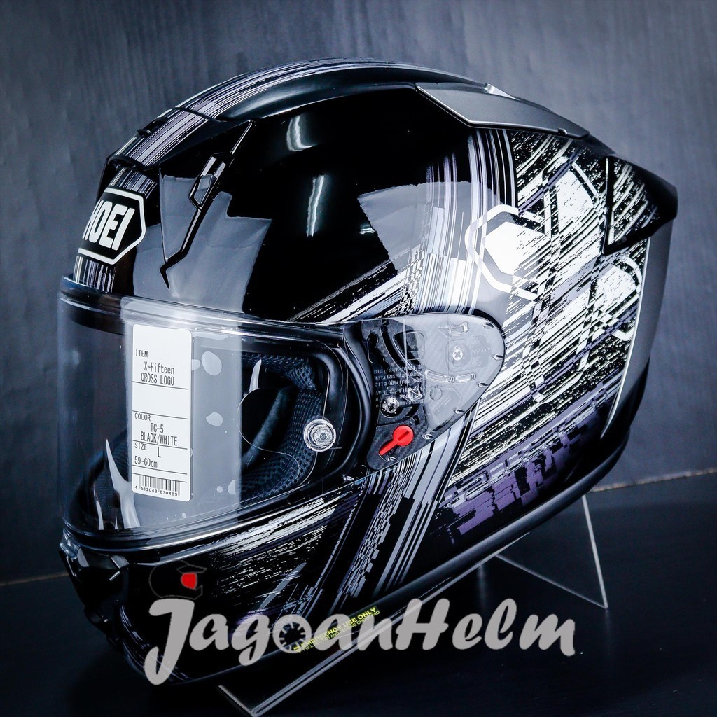 Jual SHOEI HELM X15 CROSS LOGO TC5 | BLACK WHITE | HELM TOURING X-15 ...