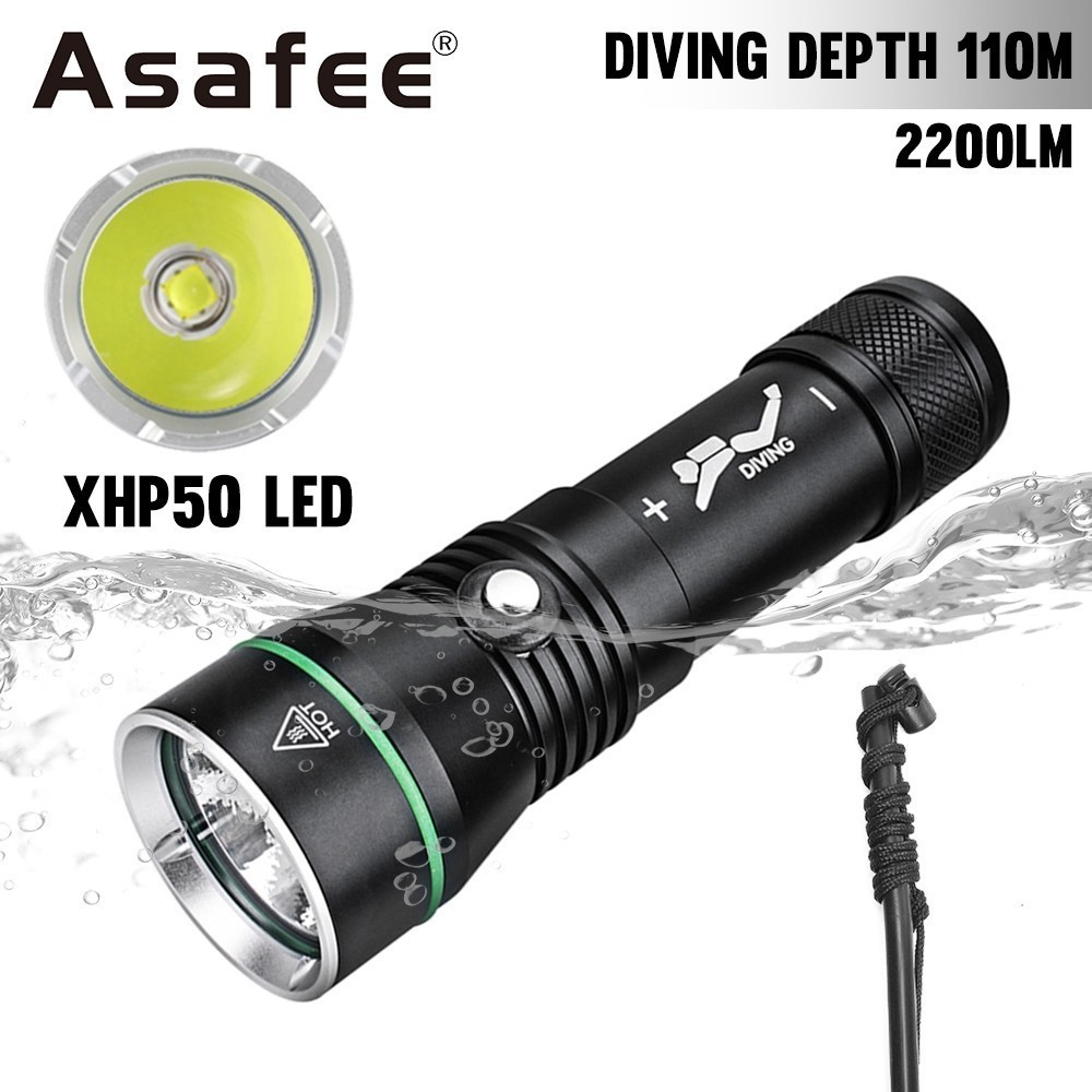 Jual Asafee S3 Senter Diving Senter Super Bright 2000lm P50 Lampu Manik ...