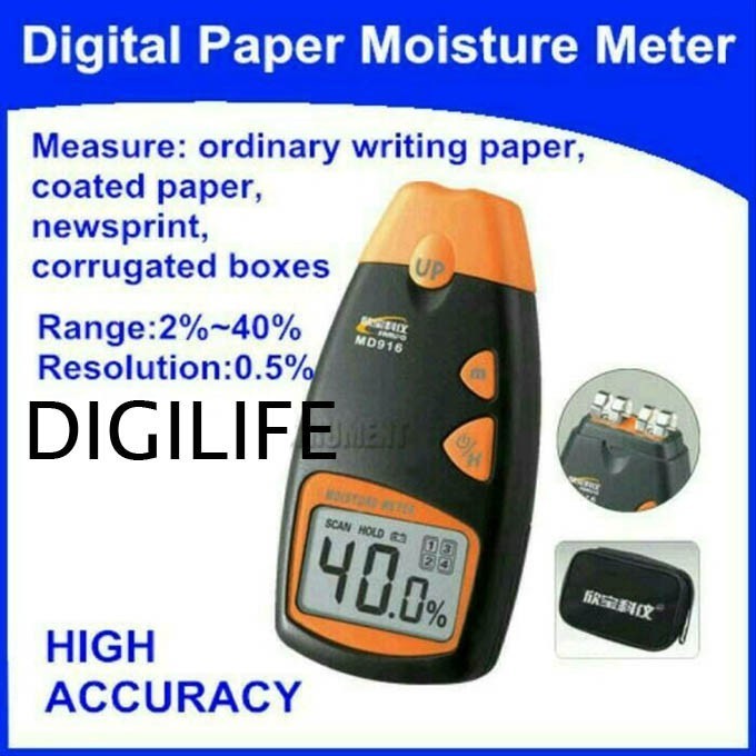 Jual Paper Moisture Meter MD916 Kertas Karton Kardus Kayu MC Tester MD ...
