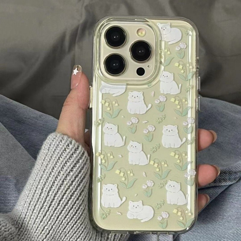 Jual bunga segar kecil anak kucing transparan soft case Samsung A07 A17 5G A56 A36 a16 a26 a06 ...