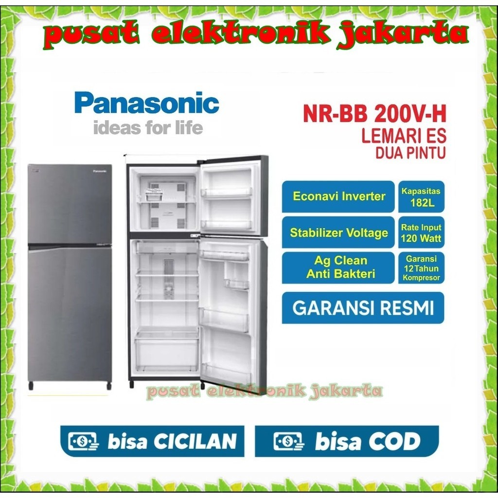Jual PROMO GUDANG promo Kulkas Panasonic 2 pintu murah NRBB201Q / NRBB ...