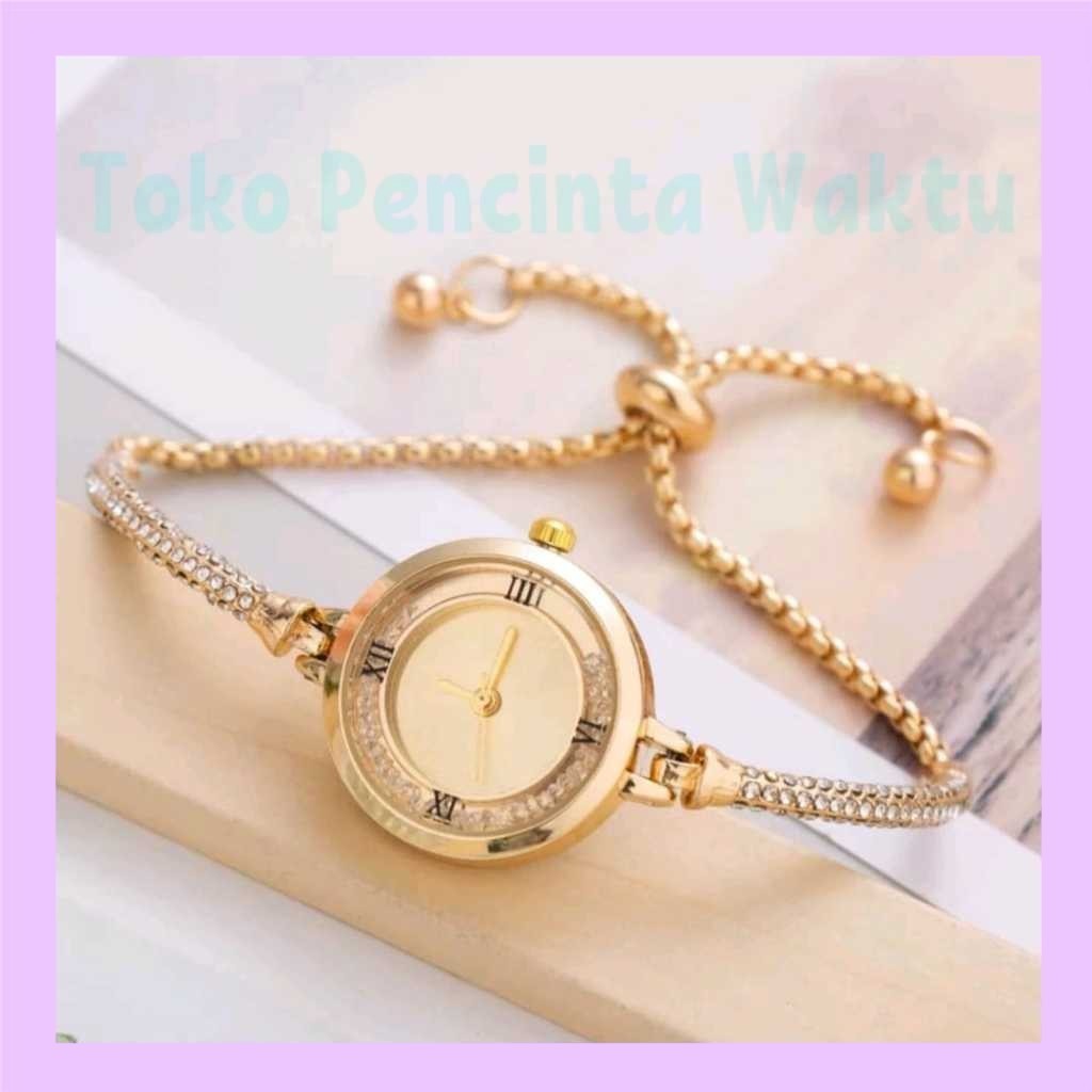 Jual (Bisa-COD)Jam Tangan Wanita Quartz dengan RANTAI SERUT Oval Mini ...