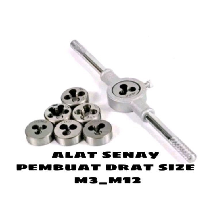 Jual Set Die Alat Metrik Alat Pembuat Drat Metric Hand Die Set M3 - M12 ...