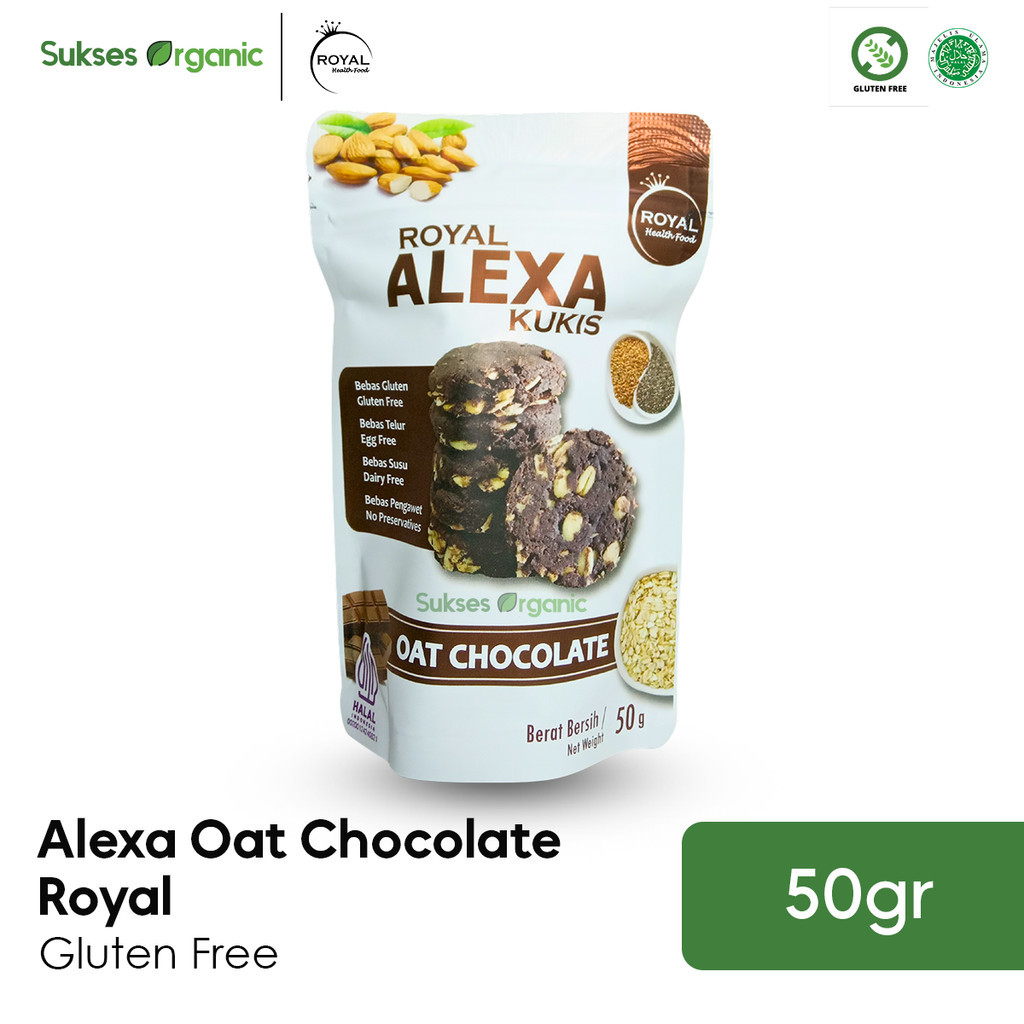Jual Alexa Cookies Almond OAT CHOCOLATE Royal 50gr Gluten Free | Shopee ...
