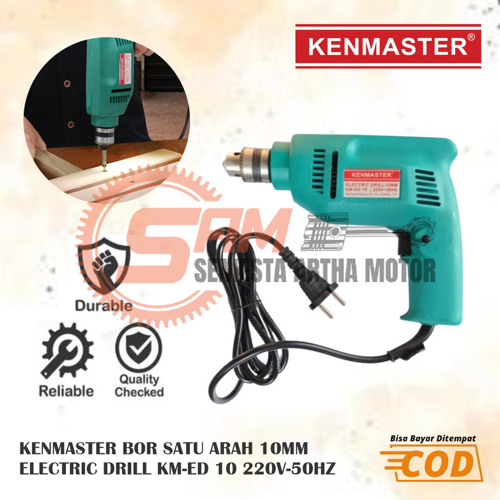 Jual Kenmaster Bor Listrik 1 Arah 10MM Electric Drill 350 W KM-ED 10 Tembok Kayu Besi | Shopee ...