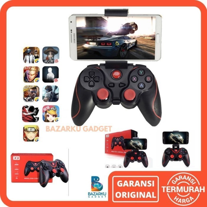 Jual Best[Promo] Gamepad X3 Wireless Controller X3 Joystick Bluetooth Plus Holder | Shopee Indonesia