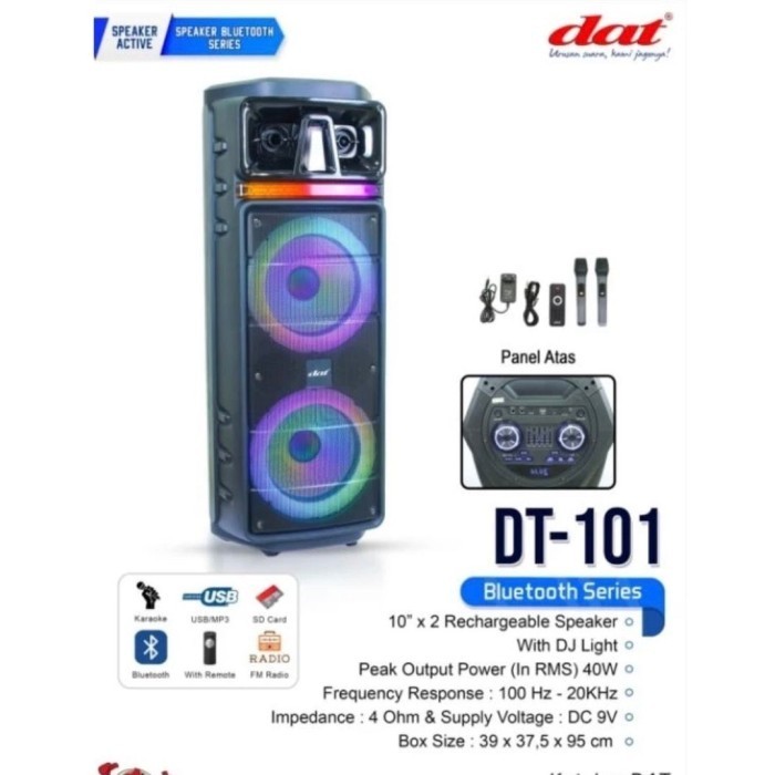 Jual Speaker Portable Wireless Dat DT 101 Original 10 inch Bluetooth | Shopee Indonesia