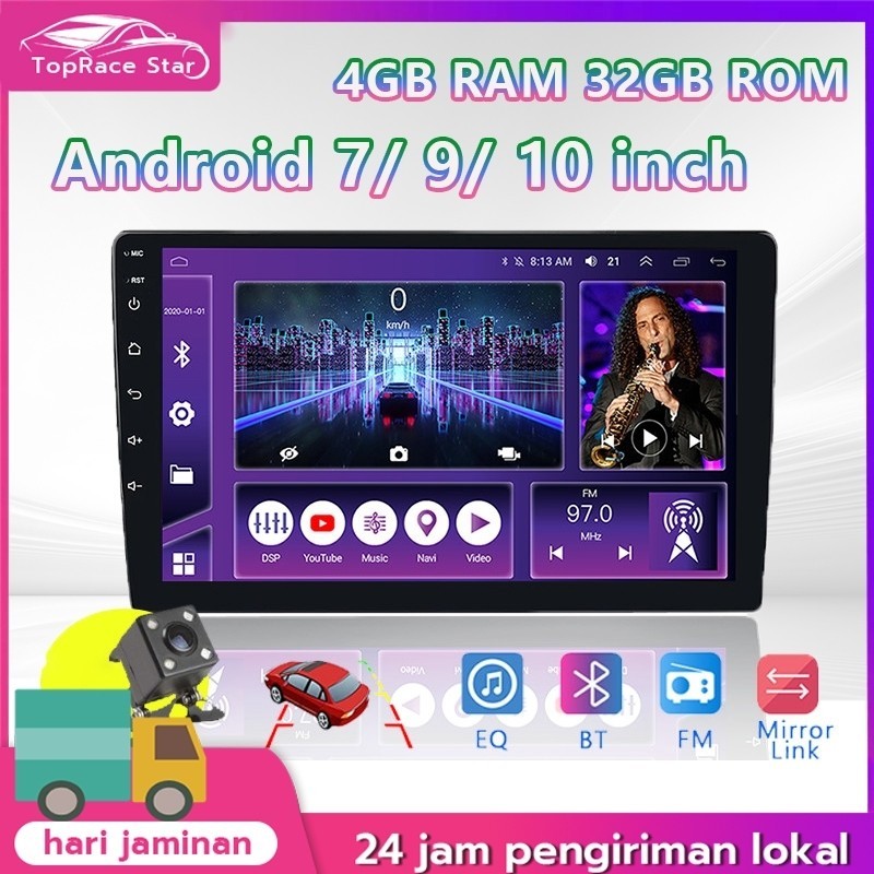 Jual 【with cooling system】4+32G 2 Din Head Unit Android 7 9 10 inch Tv Mobil MP5 Player dengan ...