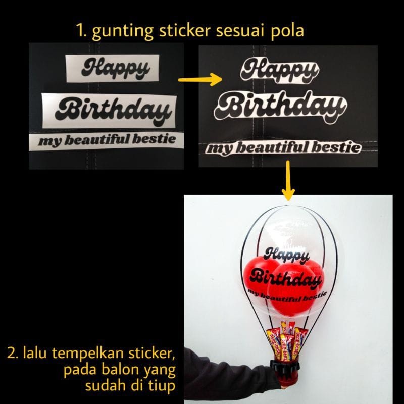 Jual stiker custom balon pvc/stiker transparan/stiker nama/stiker ...