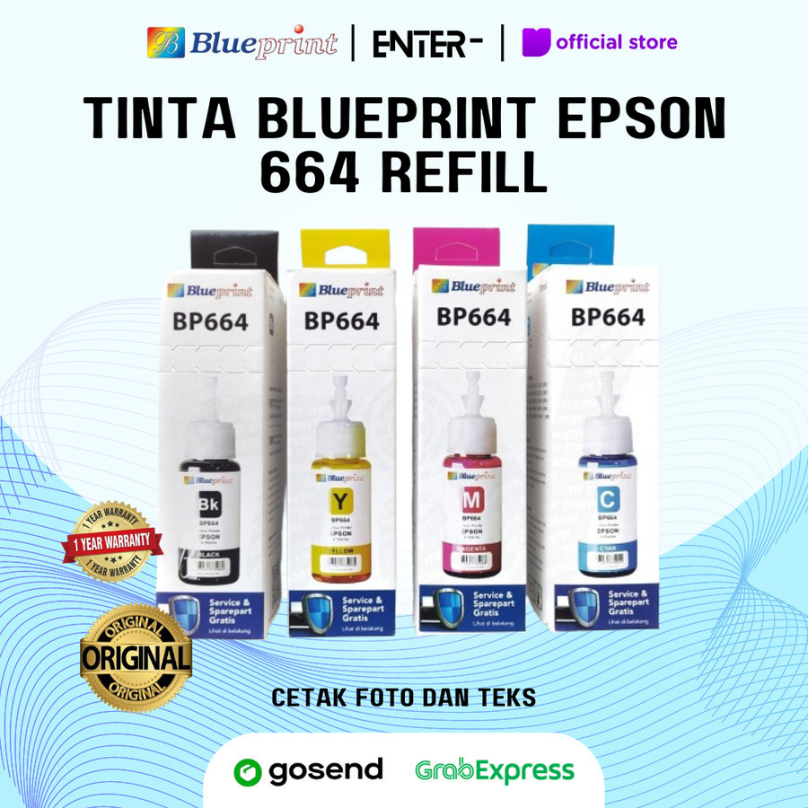 Jual Tinta Epson 70ml BLUEPRINT 664 Refill For Printer Epson | Shopee Indonesia