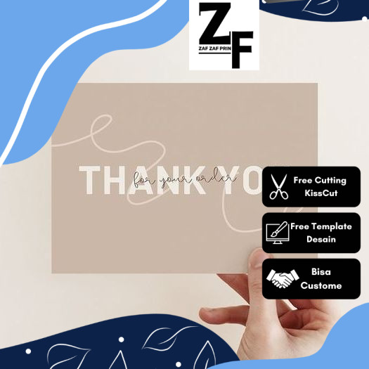 Jual ZAF TKC 3 8-15 Print Thank You Card Custom Thanks Card Olshop Kartu Ucapan Terima Kasih A3 ...