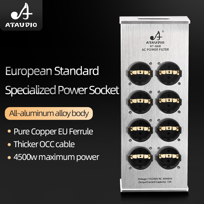 Jual HiFi Power Filter EU Socket Anti-interference Aluminum Alloy ...