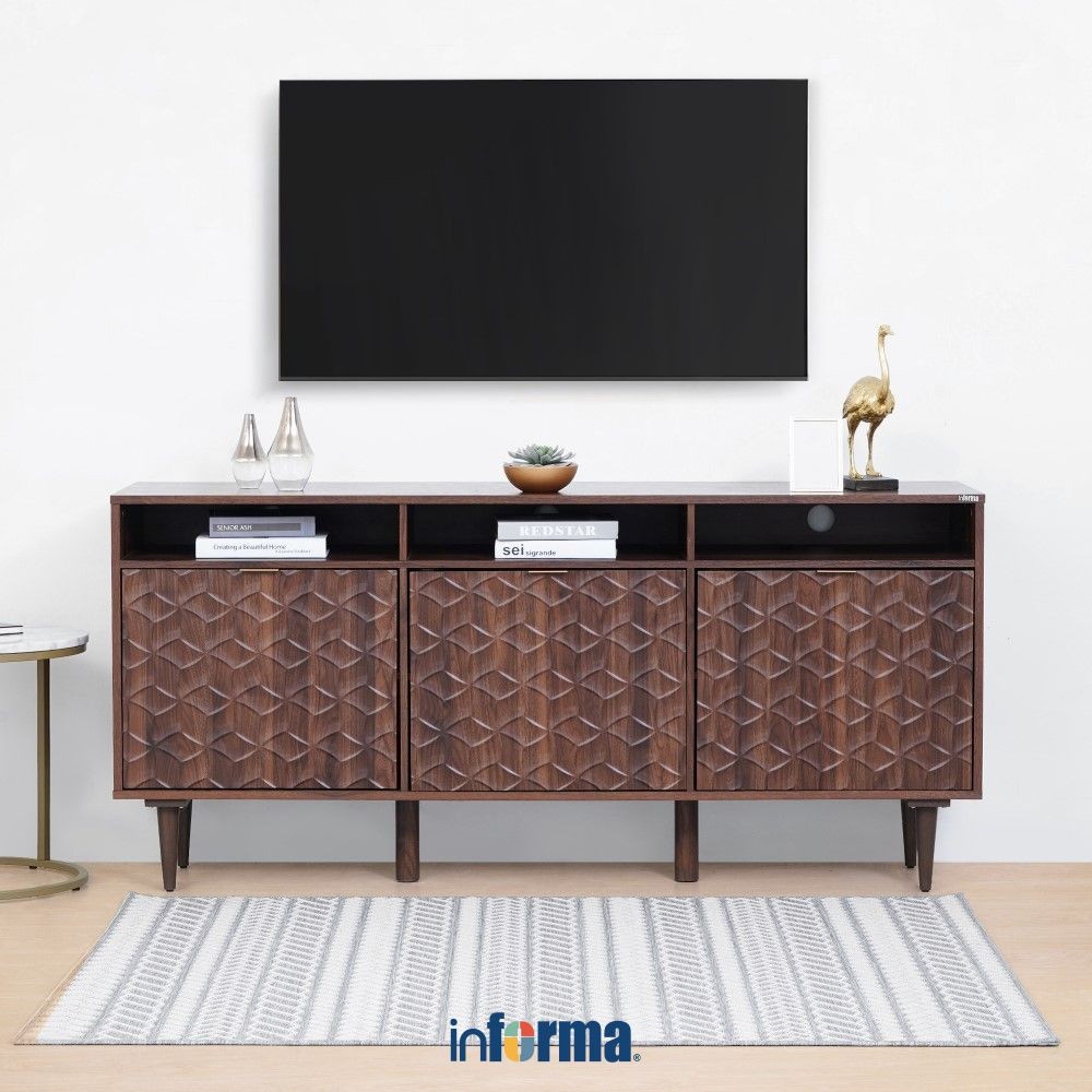 Jual Informa Langdon Rak Tv High Stand - Cokelat Walnut Tv Stand ...