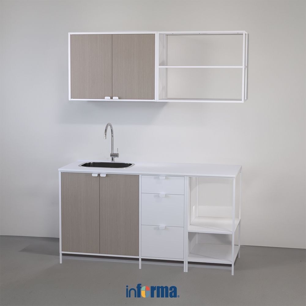 Jual Informa Loris Kitchen Set Metal - Putih Beech Lemari Kabinet Dapur ...