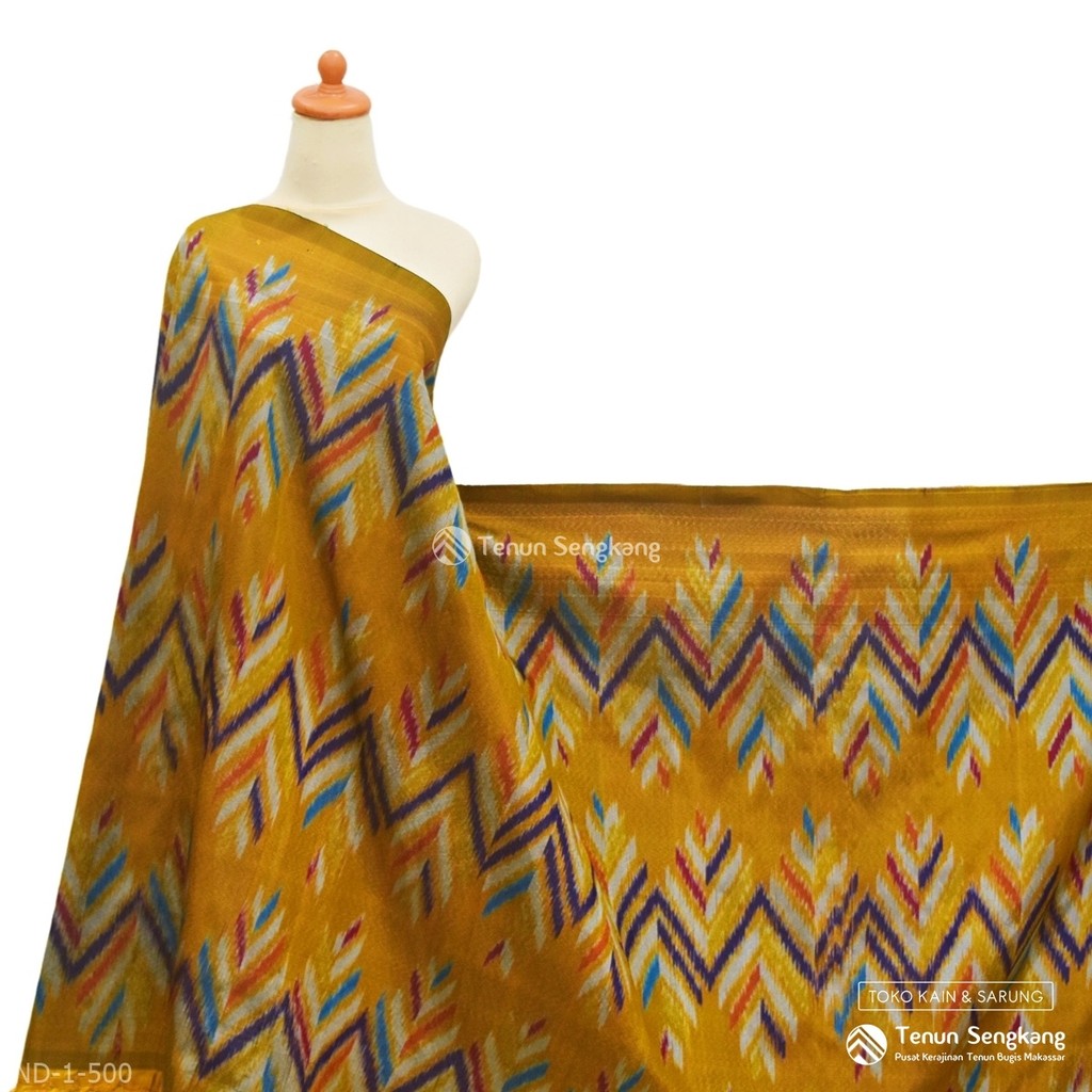 Jual Kain Tenun Ikat Sutra Bugis Makassar Kuning Gold - Tenun Sengkang ...