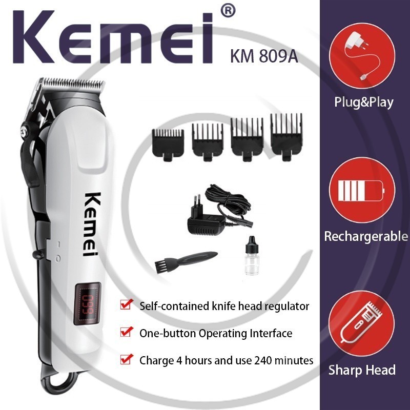 Jual KEMEI / KM-809A / Alat Mesin Cukur Rambut Kumis Jenggot Brewok Clipper Wireless ...