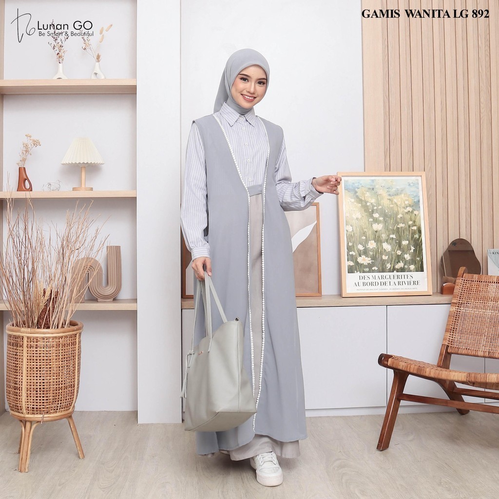 Jual Lunangoofficial - Gamis Wanita Dewasa Terbaru Vest Terpisah LG 892 ...