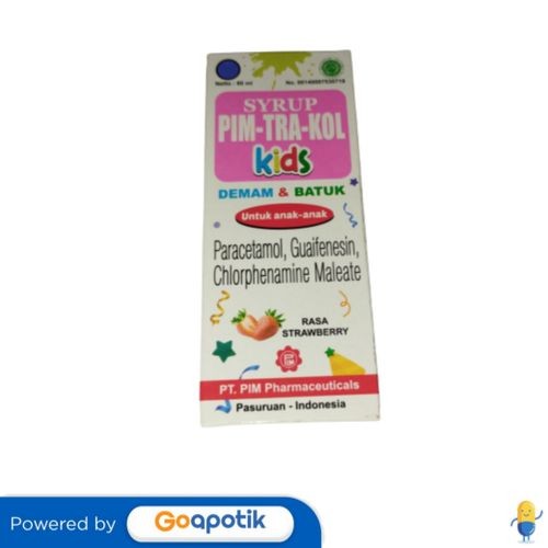Jual Pim-Tra-Kol Kids Demam & Batuk Syrup Rasa Strawberry 60 Ml ...