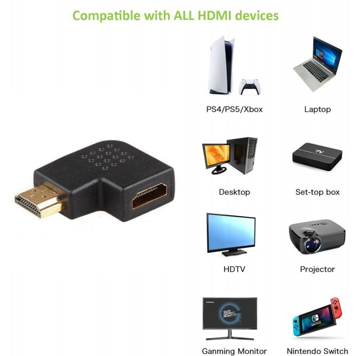 Jual L Shape HDMI Converter Male to Female Konverter Colokan Bengkok 90 ...