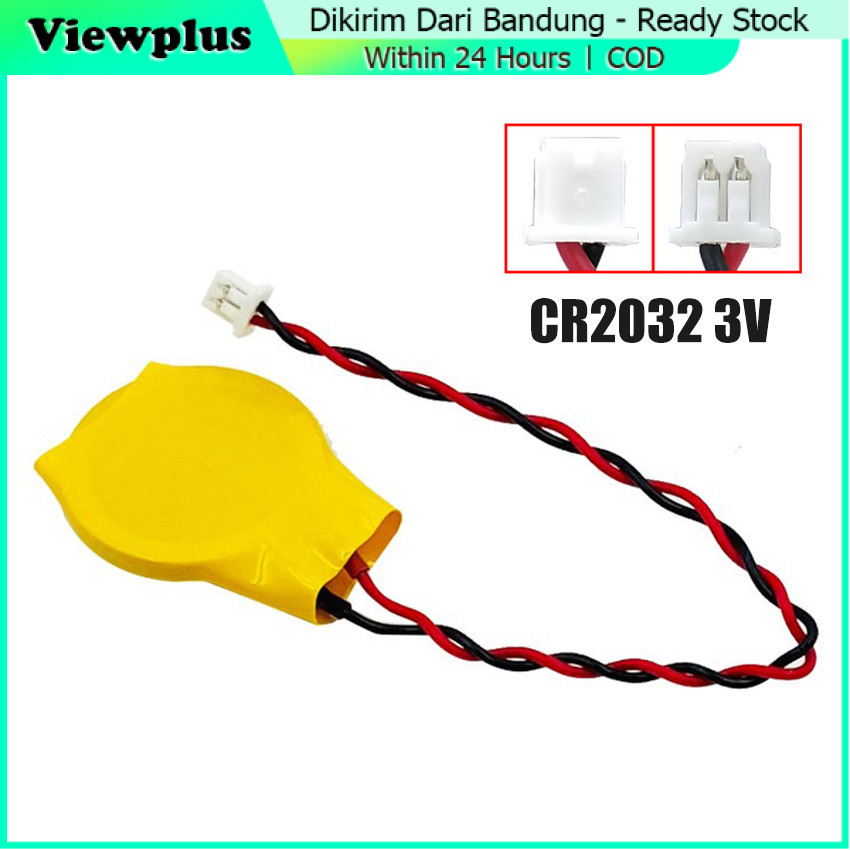 Jual CMOS 2 PIN CR2032 - 3V Battery Laptop Motherboard BIOS Molex 2 Pin ...