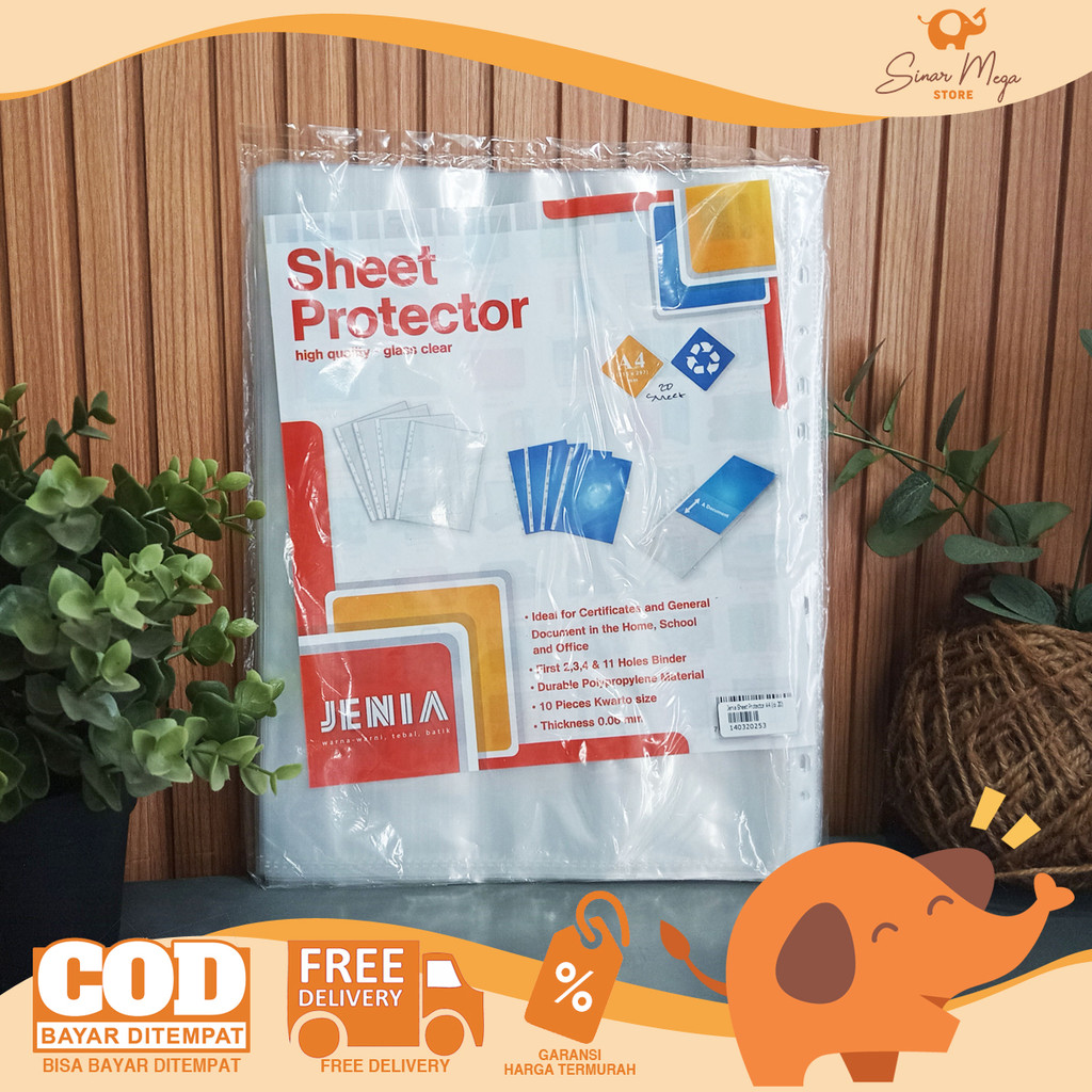 Jual Jenia Sheet Protector A4 Isi 20 Lembar - Plastik Pelindung Dokumen ...