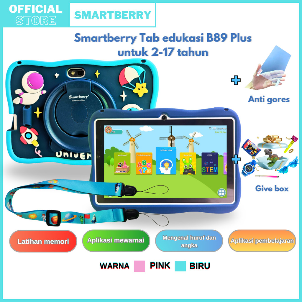 Jual SMARTBERRY KIDS STUDY TAB B89 Plus / B93 / B91 / 4/128GB / Tablet Anak / Hadiah Anak / 7 ...