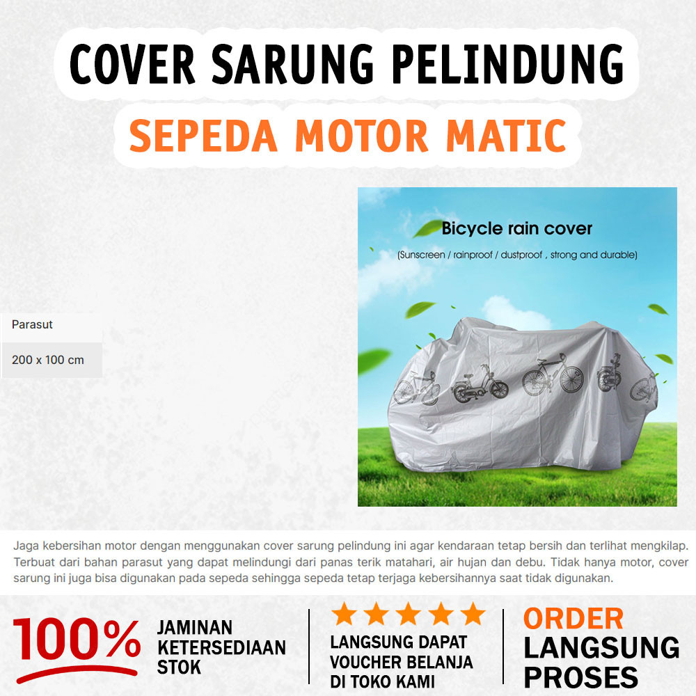 Jual Cover Sarung Pelindung Sepeda dan Motor Matic | Tersedia Warna ...