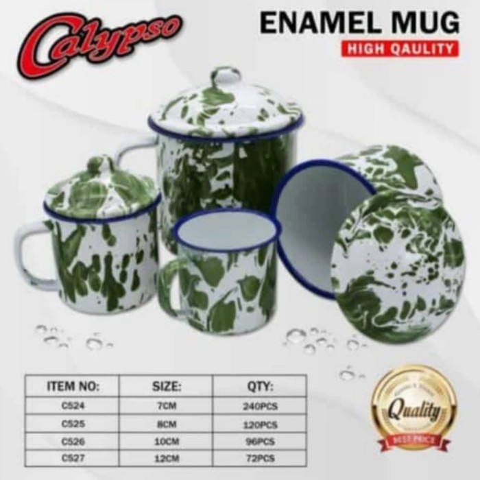Jual Cangkir Mug Gelas Lurik BurikBlirik Enamel Seng Kaleng Jadul Kuno ...