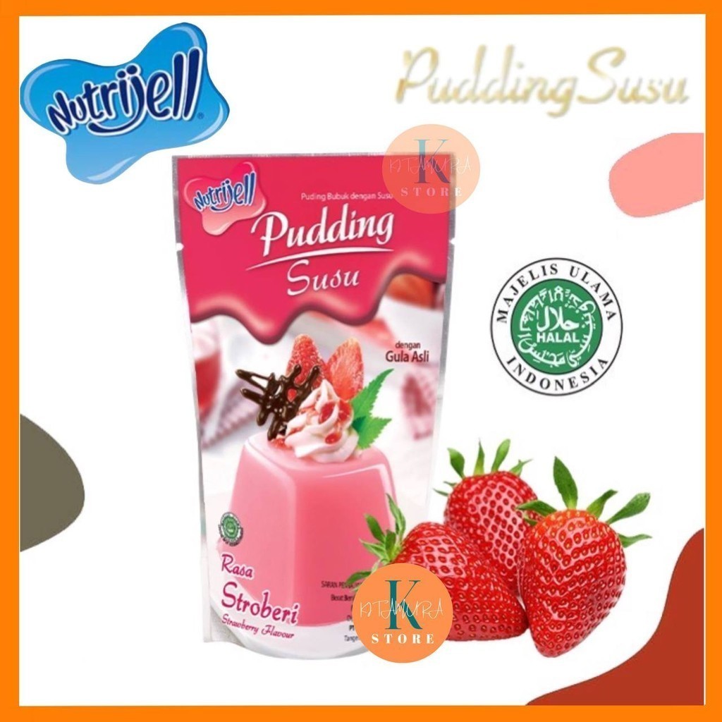 Jual NUTRIJELL PUDDING Bubuk Susu Rasa STRAWBERRY NUTRIJEL PUDING ...