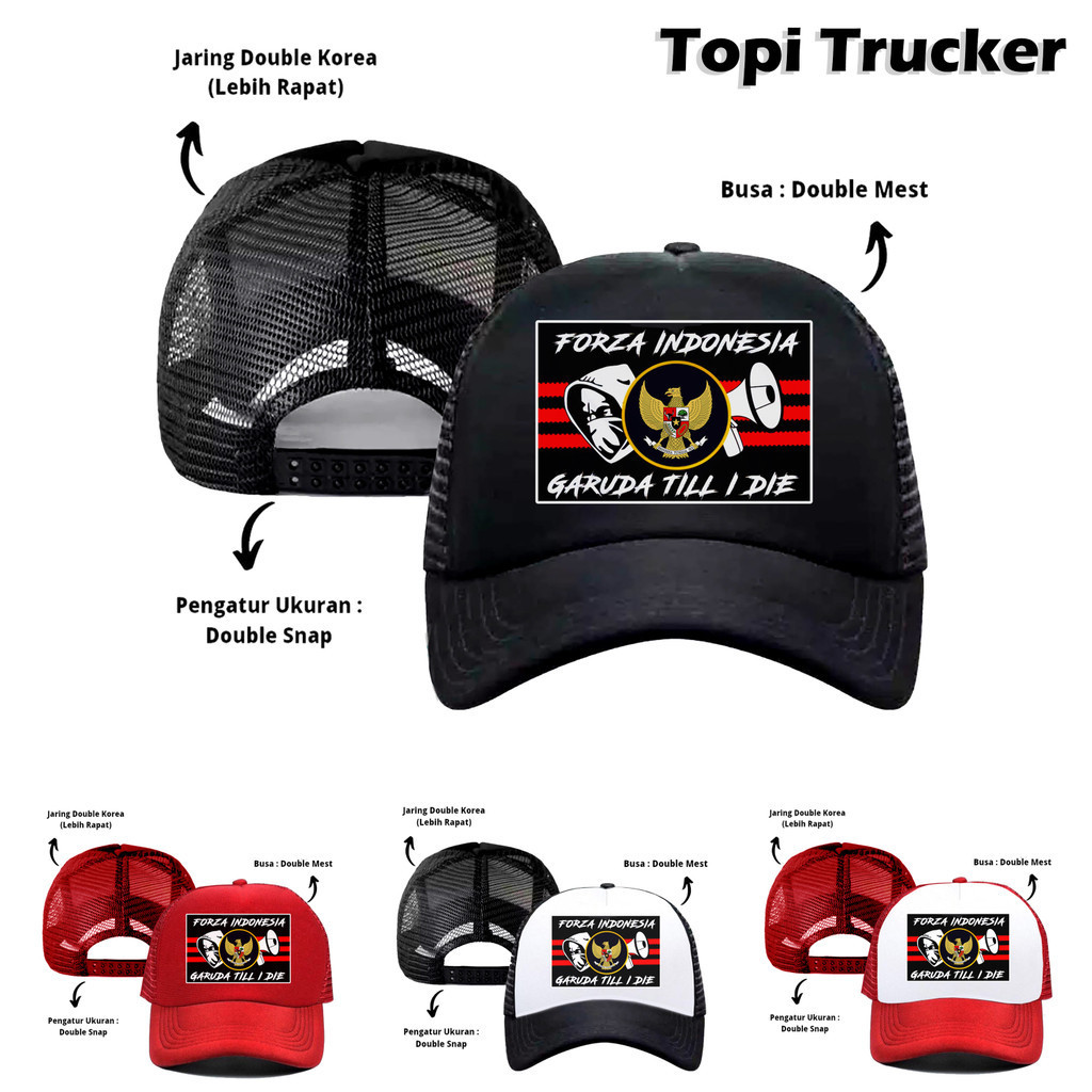 Jual EXD - Topi Trucker Jaring Forza Indonesia Garuda Till I Die ...