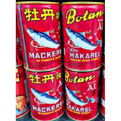 Jual BOTAN Mackerel 425gr Ikan Kaleng Besar / Ikan Sarden Makarel Botan ...