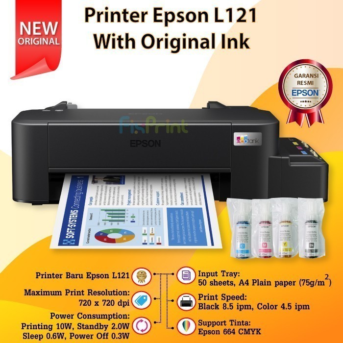 Jual Printer Epson Inktank L121 Single Function Print Pengganti Epson L120 - TANPA TINTA ...