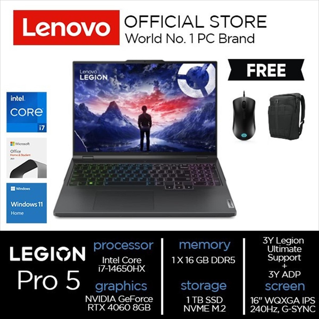 Jual Lenovo Legion Pro 5i 16IRX9 Intel Core i7 14650HX Win11 16GB 1TB ...