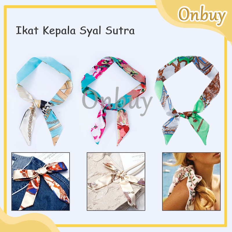 Jual Busur Pita Ikat Kepala Syal Rambut Profesional / Syal Sutra Ikat ...