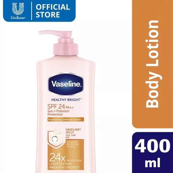 Jual Vaseline Healthy Bright Hand Body Lotion SPF 24 PA++ Sun Pollution ...