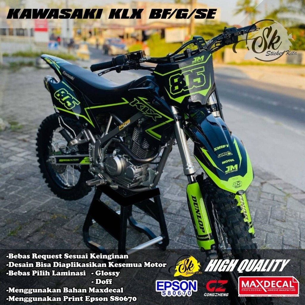 Jual DECAL STICKER FULLBODY MOTOR KLX BF/G/SE DESAIN MOTIF SIMPEL KEREN ...