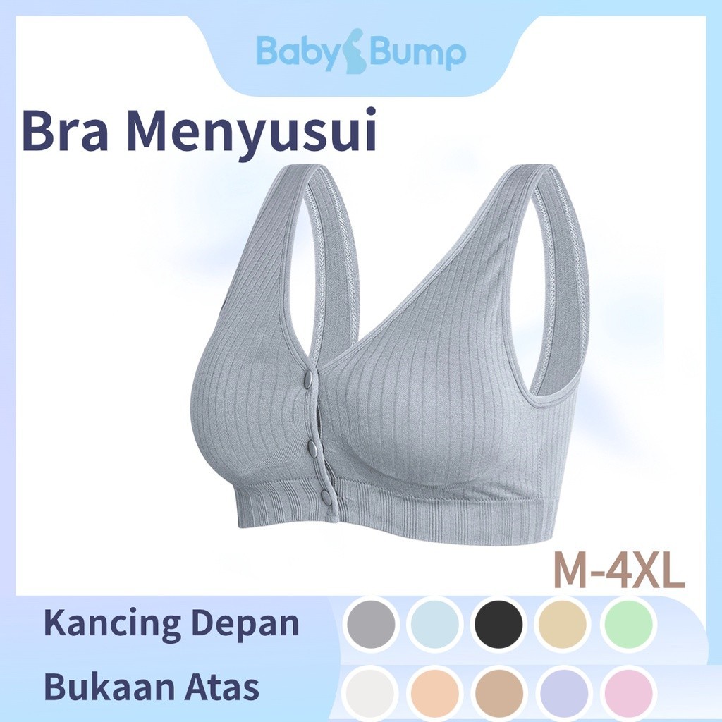 Jual Bra Menyusui Kancing Depan Tanpa Kawat Katun Nursing Bra Wanita Bh ...