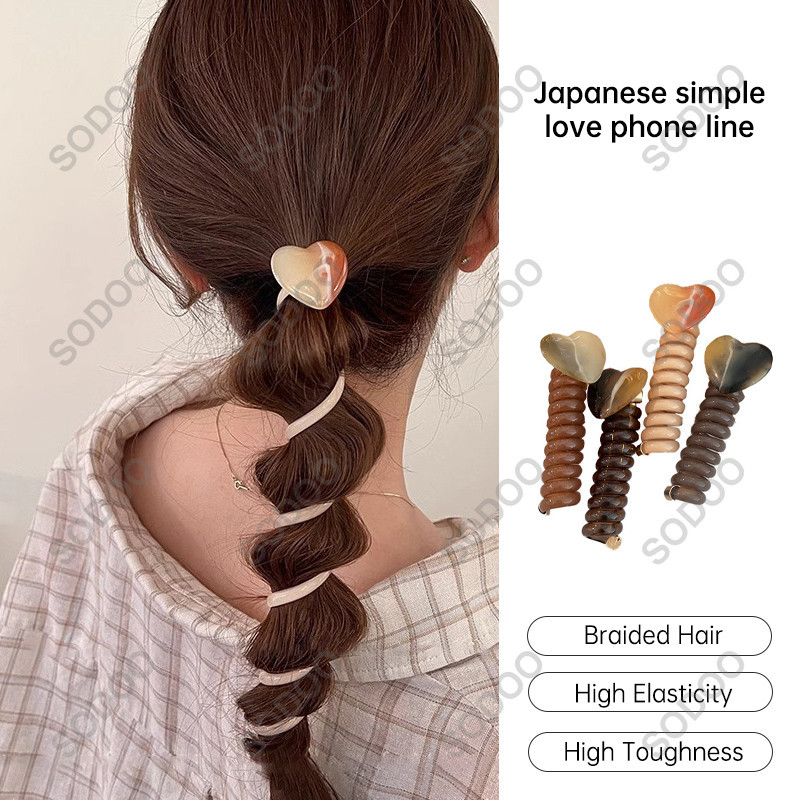 Jual Tali Rambut Sederhana Wanita Tali Rambut Kawat Telepon Jantung ...