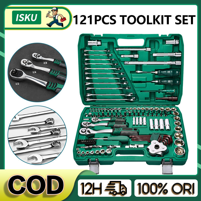 Jual Isku Tool kit Set 121pcs Kunci Shock Set 121pcs/82pcs 72gigi Kunci ...