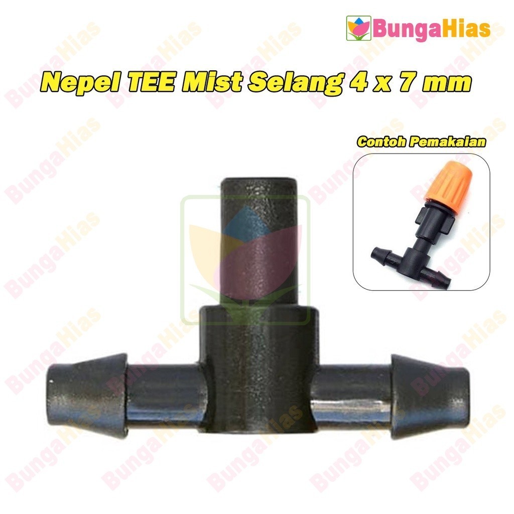 Jual Konektor TEE Selang PE 4 x 7 mm Ke 6 mm Socket Mist Nozzle Misting ...