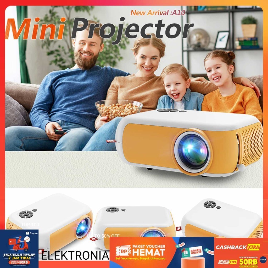 Jual Proyektor Mini Portable LCD Full HD 1080P - Rondaful | Shopee ...