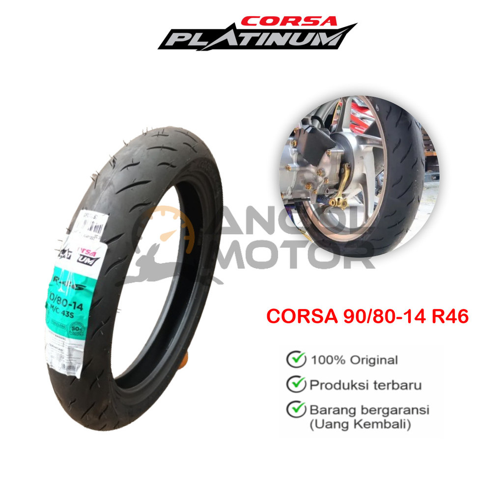 Jual Corsa Ban Luar 90/80 Ring 14 R46 Tubeless Platinum Soft Compound ...